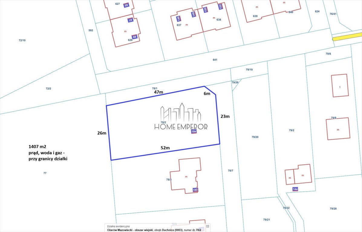 Sprzedam działkę : Duchnice , ulica Rozłogi, 1407 m2, 1050000 PLN ...