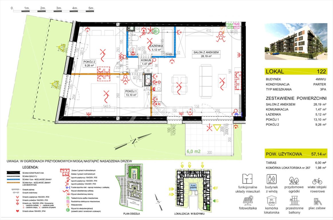 Sprzedam mieszkanie trzypokojowe: Garby , ulica Tulecka, 57 m2, 485690 ...