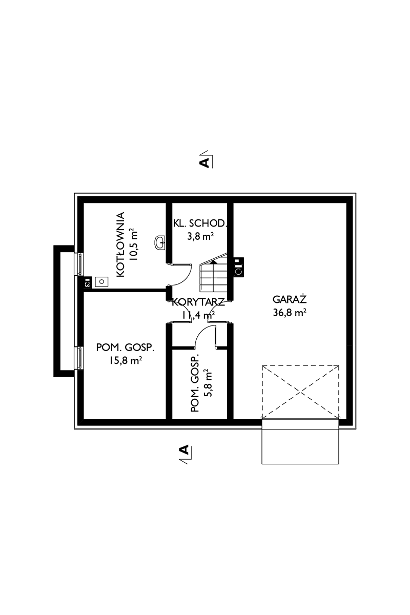 Sandra 131,10 m2 - koszt budowy 326 810 zł - Projekty domów Domiporta.pl